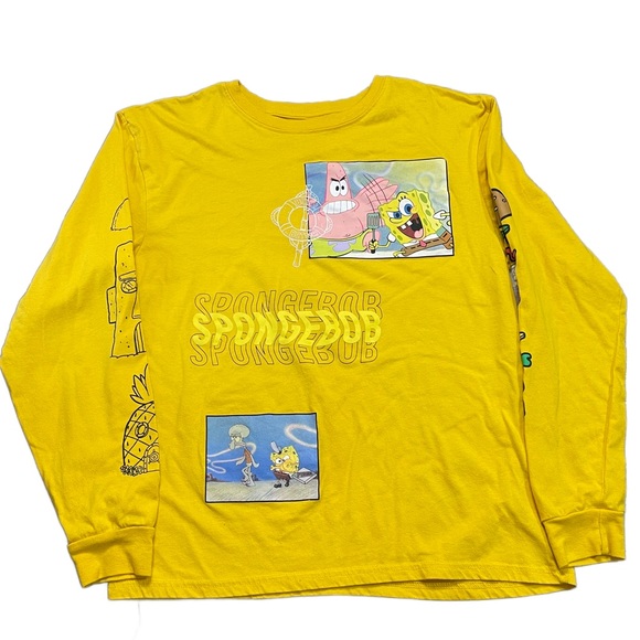 SpongeBob Squarepants | Shirts | Spongebob Aop Long Sleeve Shirt Yellow ...